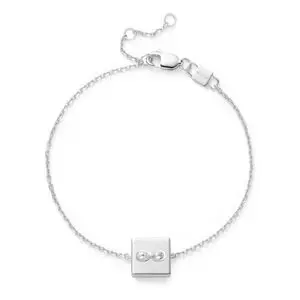 KOUREE It's All For You' Fixed Charm Bracelet Sterling With White Topaz - Silver