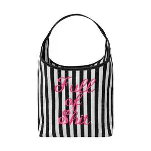 LILLY LOVES Neon Pink Full Of Shit Bag - Black