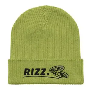 ANCHOR & CREW Leaf Rizz Gen. Organic Cotton Embroidered Beanie - Green