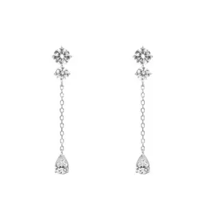 Arte Madrid Gemma Pear-shaped Dangle Earrings Clip-on - White