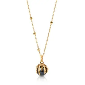 KASUN LONDON The Pearl & The Dragon – Gold & Peacock Pearl Necklace - Silver