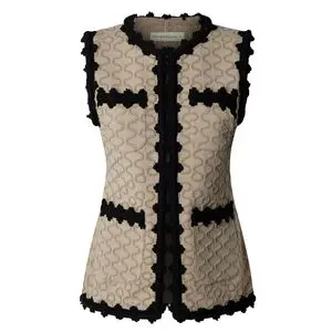 THE EXTREME COLLECTION Brown / Black Beige And Black Knit Waistcoat