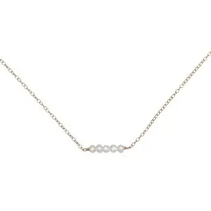 KIRI & BELLE Eliana Tiny Pearl Bar Filled Necklace - Gold
