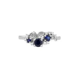 PTERA JEWELRY Sea Of Dreams Sapphire Cluster Ring - Silver