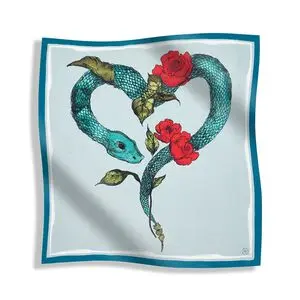 SELIN KUCUKSOZ The Heart Of Transformation-silk Scarf Ocean Fire - Blue/red