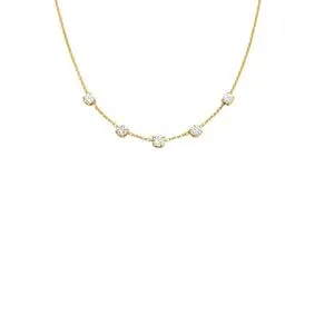LILY FLO JEWELLERY Five Diamond Station Necklace - Gold