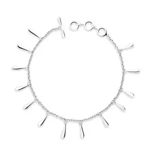 LUCY QUARTERMAINE Solid Sterling Drop Station Bracelet - Silver