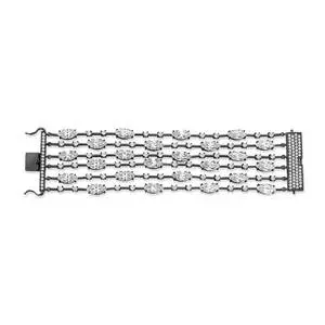 SALLY SKOUFIS Regen Bracelet With Man-made Diamonds In Premium Black Rhodium - White/black