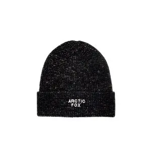 ARCTIC FOX & CO. The Embroidered Beanie In Midnight Snow - Black