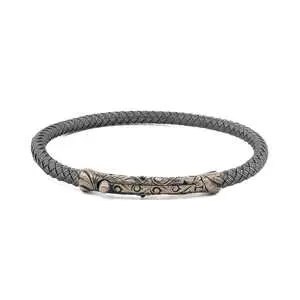 EBRU JEWELRY Tribal Strength Sterling Bangle Bracelet - Silver