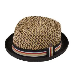 DASMARCA HATS Dasmarca Max Summer Diamond Crown Lightweight Breathable Straw Porkpie Hat - Black