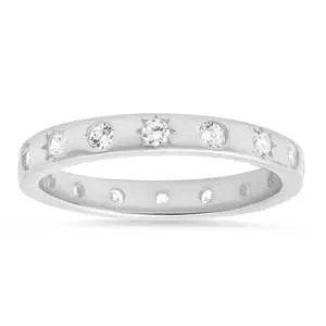 KYLIE HARPER Celestial Diamond Cz Stackable Eternity Band Ring In Sterling - Silver