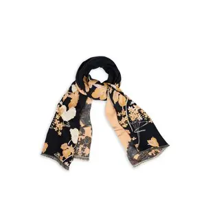 Saachi Floral Reversible Scarf - Black