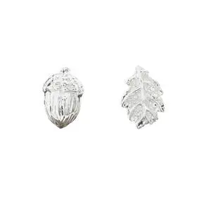 LILY CHARMED Sterling Acorn & Oak Leaf Stud Earrings - Silver