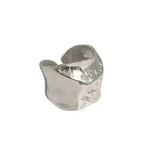 JANUS EDINBURGH Sterling Nevis Textured Organic Shaped Chunky Ring Adjustable - Silver