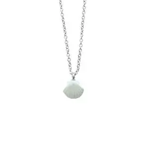POPORCELAIN Mini Porcelain Seashell Necklace, Tone