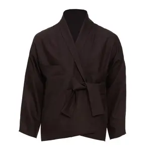 MOE Black Checke Wool Vest Jacket Double Pockets - Red