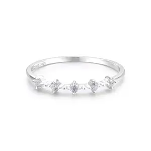 AZURA JEWELRY NEW YORK Celestial White Topaz Ring White Gold Vermeil - Silver