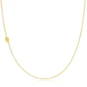 Maya Brenner Designs 14k Asymmetrical Charm Necklace Yellow Angel Wing - Gold