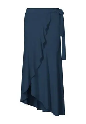 KALANI SUNWEAR Rio Uv Wrap Skirt Navy - Blue