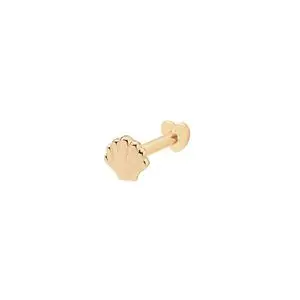 VANCHI 14k Solid Yellow Shell Flat Back Stud - Gold