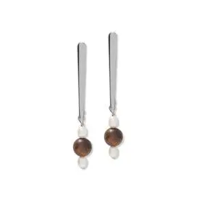 A WEATHERED PENNY Pearl & Wood Studs - Silver