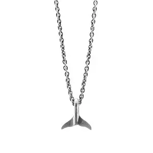 ANCHOR & CREW Think Ocean Little Whale Necklace Pendant - Silver