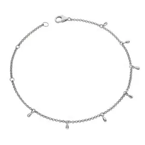 LUCY QUARTERMAINE Solid Sterling Multi Drop Anklet - Silver