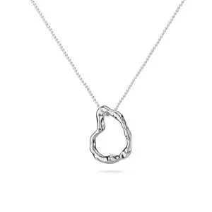 LULU AND BOO JEWELLERY Large Molten Heart Solid Sterling Necklace - Silver
