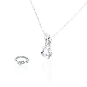 BIO-TRIMMINGS Onnes Cubic Zirconia Necklace & Ring Set - Silver