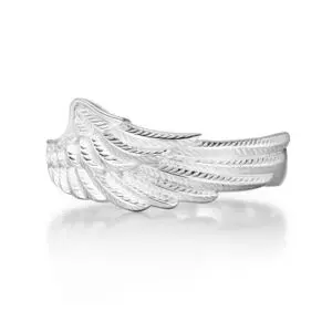 AZURA JEWELRY NEW YORK Angel Guardian Ring In White Gold Vermeil - Silver