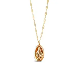GLAMROCKS JEWELRY Large Virgin Mary Necklace - Gold