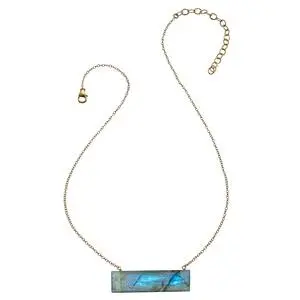 HEATHER HAWKINS Labradorite Gold-filled Bar Necklace - Blue