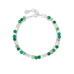 DOWER & HALL Evergreen Faceted Bead Orissa Bracelet In Sterling - Silver