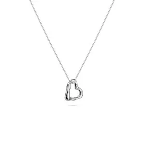 LULU AND BOO JEWELLERY Small Molten Heart Solid Sterling Necklace - Silver