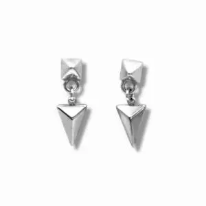 JAGGED HALO JEWELRY Arrowhead Drop Earrings - Silver
