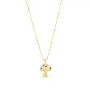 SHYMI Mushroom Charm Necklace Multicolor - Yellow
