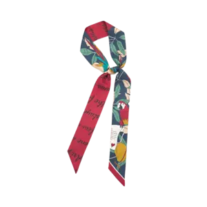 LOST PATTERN El Amor Silk Twill Neck Bow Tropical & Blue - Red
