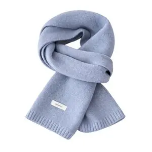 MY LITTLE NATURE Grey Color Australian Wool Scarf - Blue