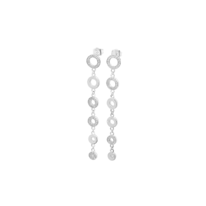 LUCY QUARTERMAINE Art Deco Halo Drop Earrings In Sterling - Silver