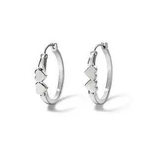 DÉCLARER Double Heart Buckle Hoop Sterling - Silver