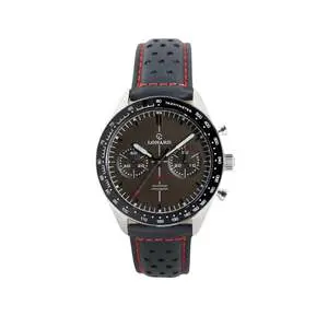 LONARD WATCHES Lap One Coffee Limited Edition Leather Strap Column Wheel Chronograph Manual Winding - Black