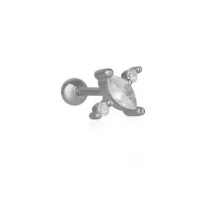 SPERO LONDON Sterling Marquise Stud Piercing Single Earring - Silver