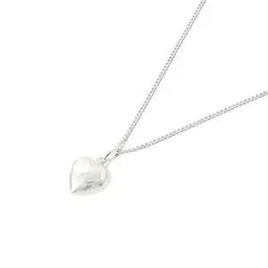 HARFI Minimalist Puffed Heart Sterling Necklace - Silver