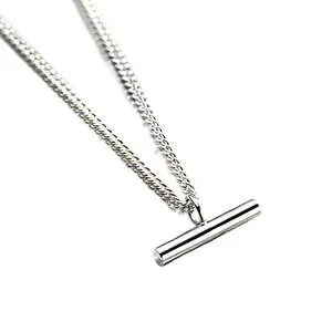 POSH TOTTY DESIGNS Mini T-bar Necklace - Silver
