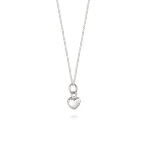 LIME TREE DESIGN Tiny Heart Charm Necklace Sterling Silver - Gray