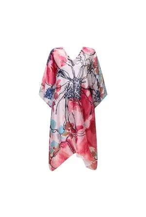 JAMES LAKELAND Floral Sketch Kaftan - Red