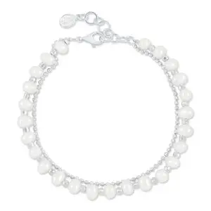DOWER & HALL White Freshwater Timeless Orissa Pearl Bracelet In Sterling - Silver