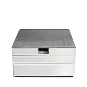 STACKERS Graphite Mirror Jewelry Box Set Of Three - Silver