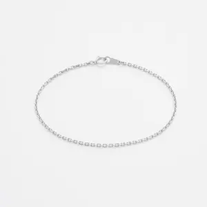 7879 Platinum Wide Diamond Cut Cable Chain Bracelet - Silver